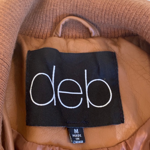 Deb | Jackets & Coats | Tan Faux Leather Biker Jacket | Poshmark